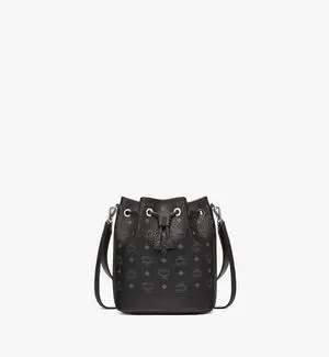 Mcm Dessau Drawstring Bucket Bag - Black