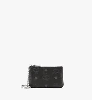 Mcm Key Pouch In Visetos Original - Black