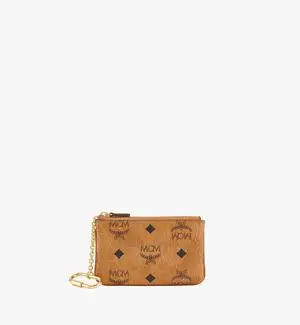 Mcm Key Pouch In Visetos Original - Cognac