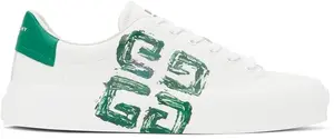Givenchy Givenchy White & Green City Sport 4G Sneakers 115 Green