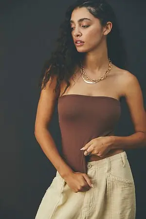 Free People Free People The Carrie Tube Top Cappucino