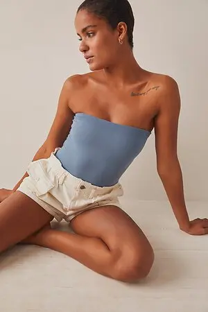 Free People Free People The Carrie Tube Top Copenhagen Blue