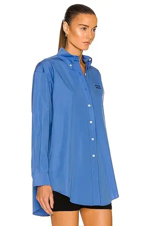 Miu Miu Poplin Shirt In Blue