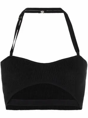 Jacquemus Ribbed-knit Crop Top - Black