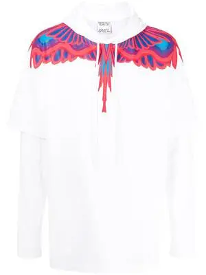 COUNTY OF MILAN Marcelo Burlon Feather-print Hoodie - White