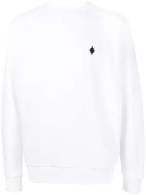 COUNTY OF MILAN Marcelo Burlon Embroidered Cotton Sweatshirt - White
