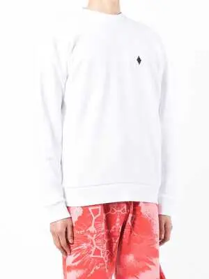 COUNTY OF MILAN Marcelo Burlon Embroidered Cotton Sweatshirt - White