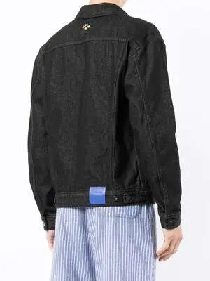 COUNTY OF MILAN Marcelo Burlon Paint-splatter Denim Jacket - Black