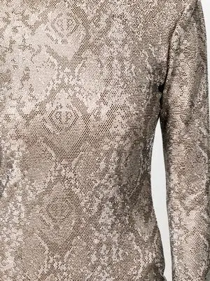 Philipp Plein Python-print Crystal Mini Dress - Neutrals