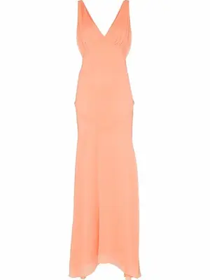 DE LA VALI Moss Chiffon Gown