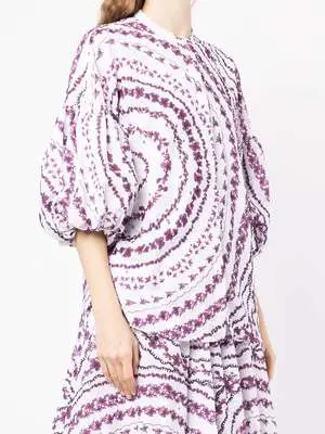 Giambattista Valli Floral-print Balloon-sleeves Blouse