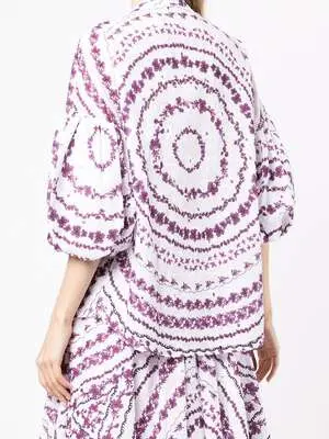 Giambattista Valli Floral-print Balloon-sleeves Blouse