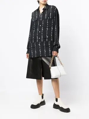 PORTS V Graphic-print Multi-pocket Shirt - Black