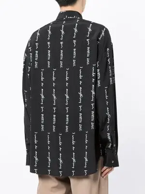 PORTS V Graphic-print Multi-pocket Shirt - Black
