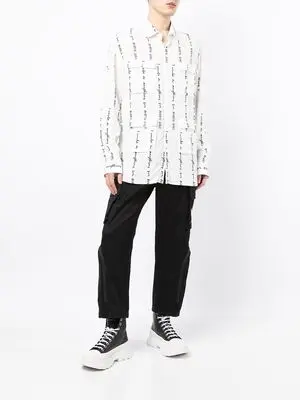 PORTS V Graphic-print Multi-pocket Shirt - White