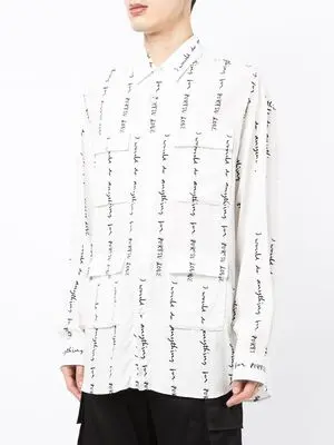 PORTS V Graphic-print Multi-pocket Shirt - White