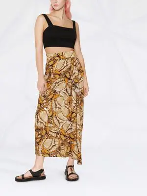 Alberta Ferretti Butterfly-print Skirt