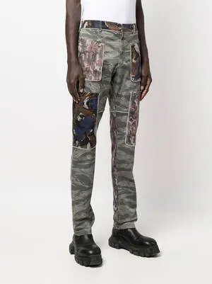 DIESEL® Camouflage-print Straight-leg Trousers - Blue