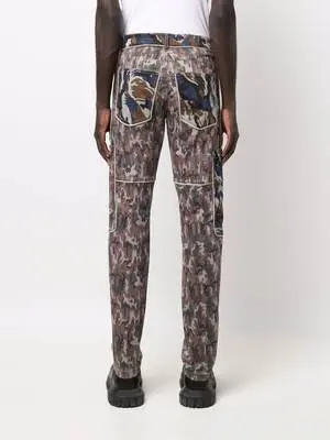 DIESEL® Camouflage-print Straight-leg Trousers - Blue