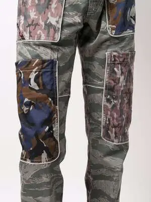 DIESEL® Camouflage-print Straight-leg Trousers - Blue