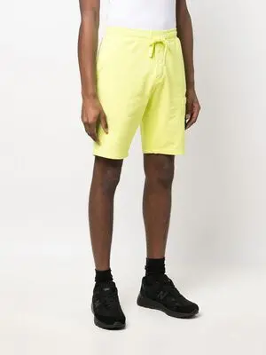 Stone Island Compass-patch Cotton Track Shorts - Yellow
