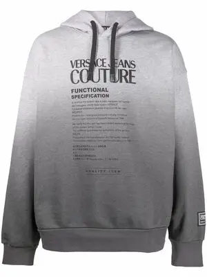 Versace Logo-print Gradient Hoodie - Grey
