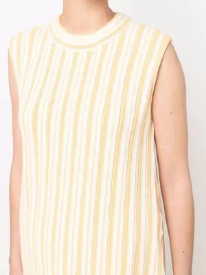 JIL SANDER Rib-knit Sleeveless Top - Yellow