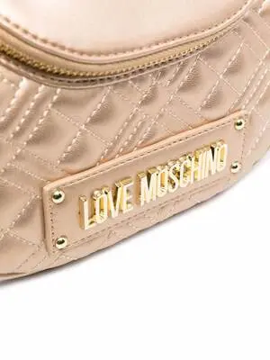 Moschino Logo Plaque Quilted Tote