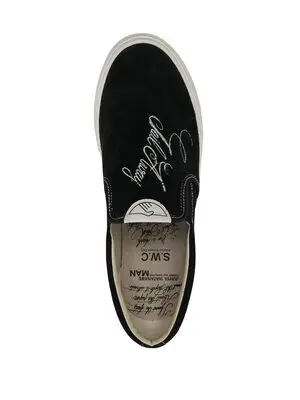 Junya Watanabe Slogan-embroidered Slip-on Sneakers