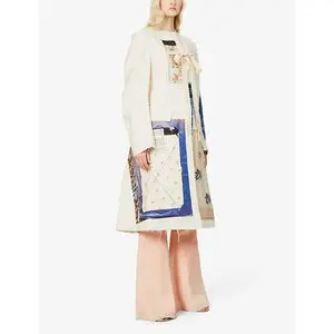 Sportmax Manisa Patchwork-appliqué Cotton Coat