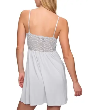Eberjey Mariana Tencel Modal Lace Chemise - Ice Blue