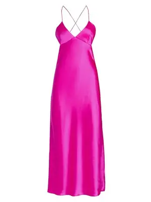 THE SEI Women's Silk Bias-Cut Slipdress - Fuchsia - Size 10 - Fuchsia  - Fuchsia