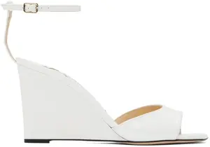 JIMMY CHOO Jimmy Choo White Brien 85 Heeled Sandals - Optical White