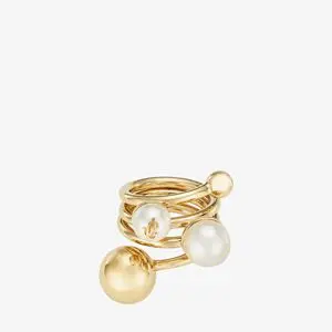 JIMMY CHOO Jc Multi Pearl Ring - Gold/white