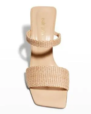 Cult Gaia Rene Woven Heel Sandals - Natural