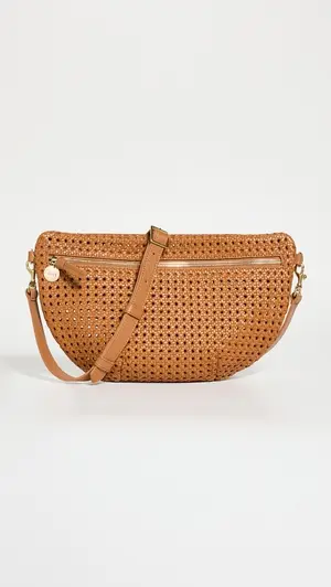 Clare V. Woven Leather Fanny Pack - Tan
