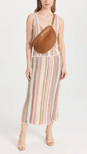 Clare V. Woven Leather Fanny Pack - Tan