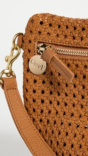 Clare V. Woven Leather Fanny Pack - Tan