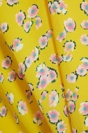 NICHOLAS Lace-up Ruched Floral-print Crepe Midi Dress