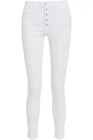 Simkhai Rhys Distressed Midrise Skinny Jeans - White