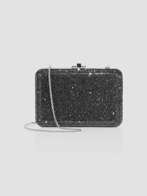 Judith Leiber Slim Slide Crystal Clutch - Anthracite