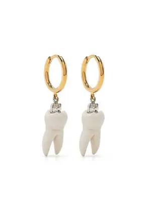 Simone Rocha Tooth Charm Hoop Earrings