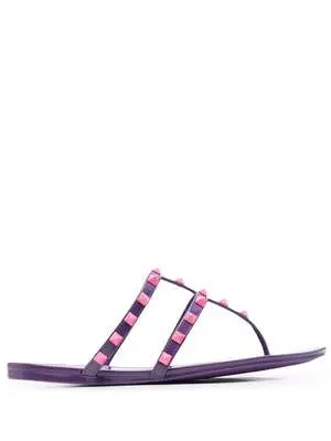 Valentino Garavani Rockstud Flat Sandals - Purple