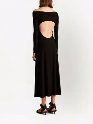 Khaite Cerna Off-shoulder Midi Dress