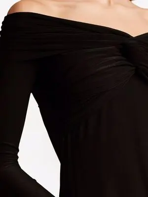 Khaite Cerna Off-shoulder Midi Dress