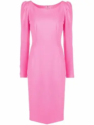 Dolce & Gabbana U-neck Long-sleeved Dress - Pink