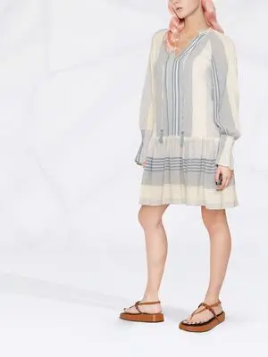 TWINSET Short Striped Gauze Dress