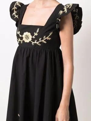 Red Valentino Embroidered Cotton Mini Dress