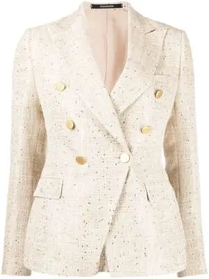 Tagliatore Double-breasted Sequin-embellished Blazer - Gold