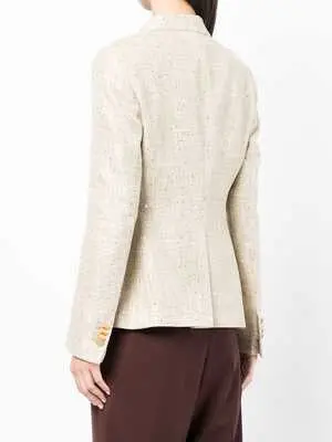 Tagliatore Double-breasted Sequin-embellished Blazer - Gold